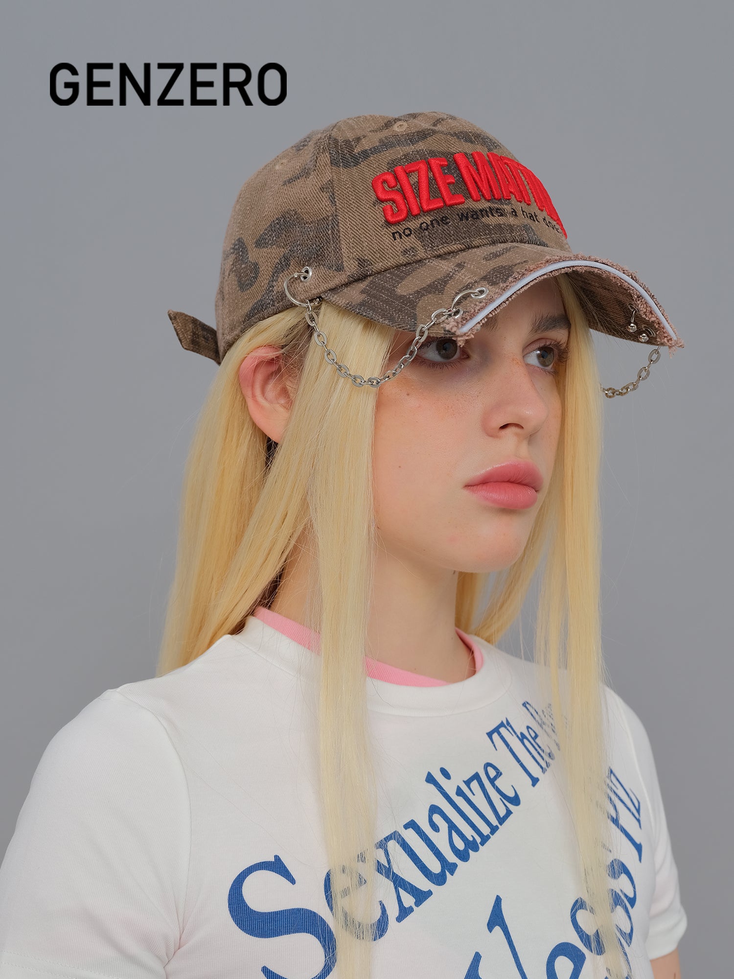 GENZERO Embroidered chain half-eaves baseball cap – Genzero