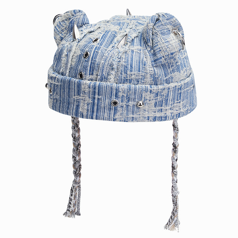 GENZERO Rivet wash jeans mohicans head braid melon hat skullcap – Genzero