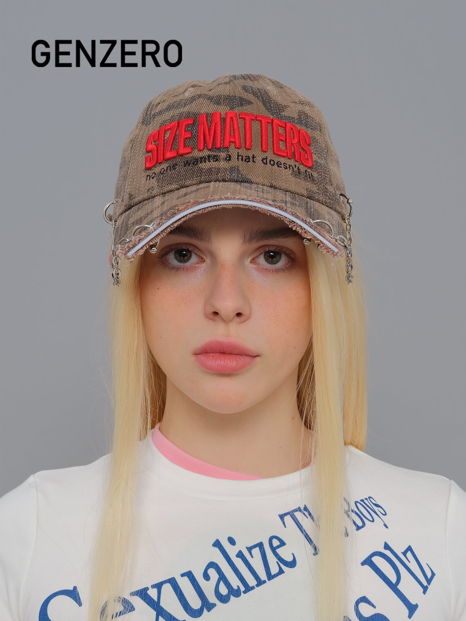 GENZERO Embroidered chain half-eaves baseball cap – Genzero