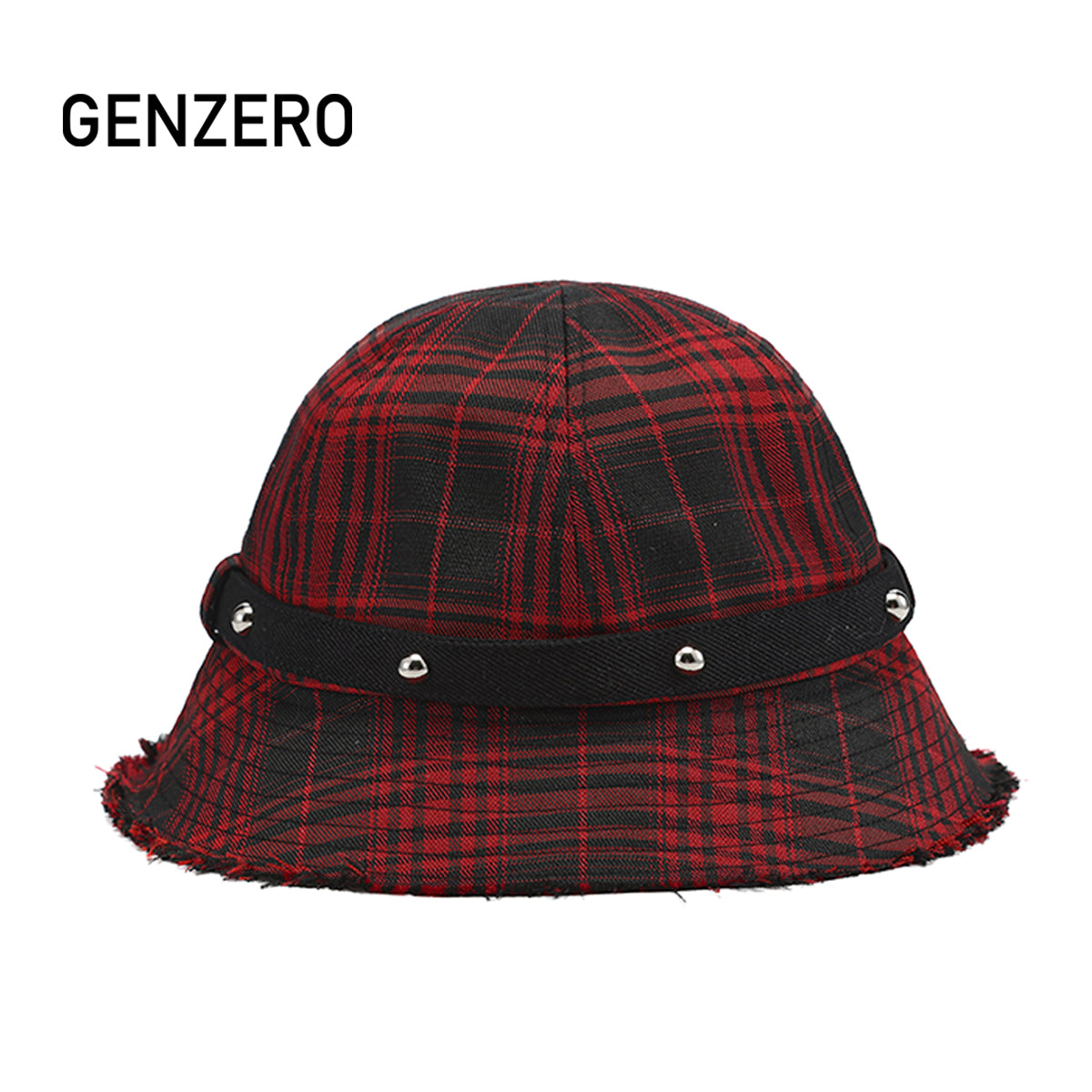 GENZERO Red checkered beaded fisherman's hat – Genzero