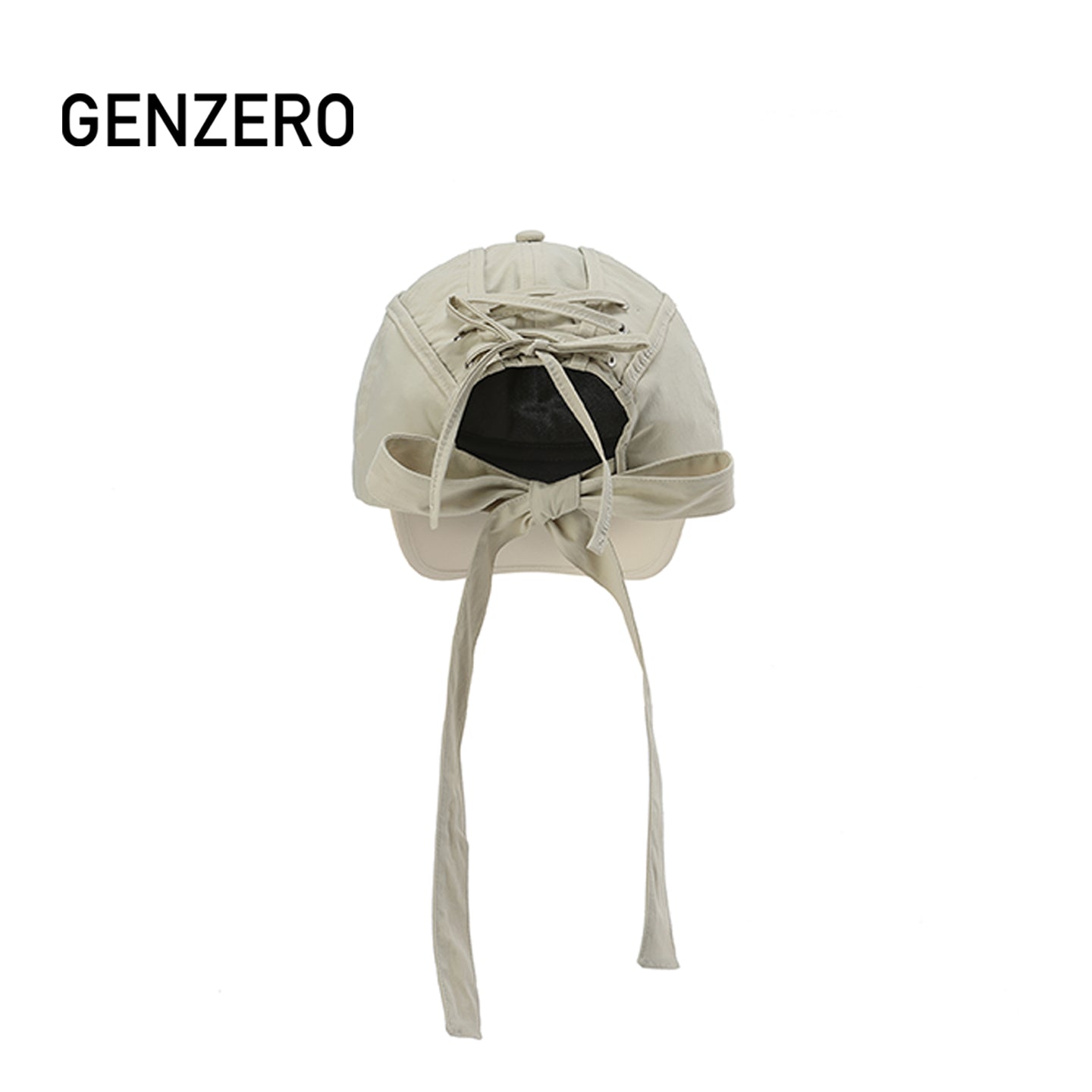 GENZERO Beige spliced strappy baseball cap – Genzero