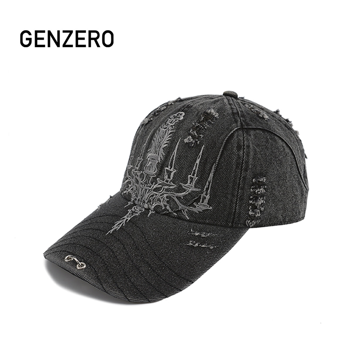 GENZERO Washed brushed and embroidered baseball cap – Genzero