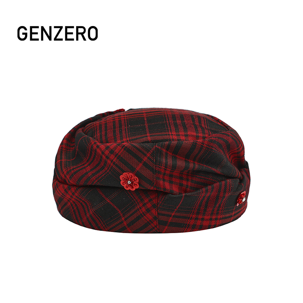 GENZERO Pearlescent pleated flat-topped hat – Genzero