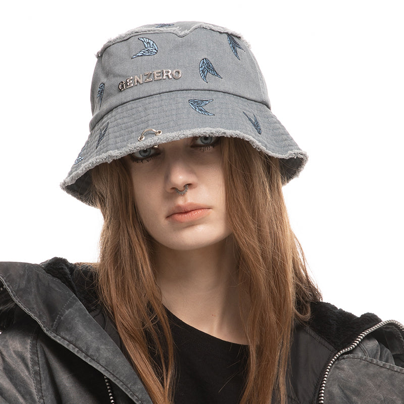 GENZERO Wash jeans wings embroidered fisherman hat – Genzero