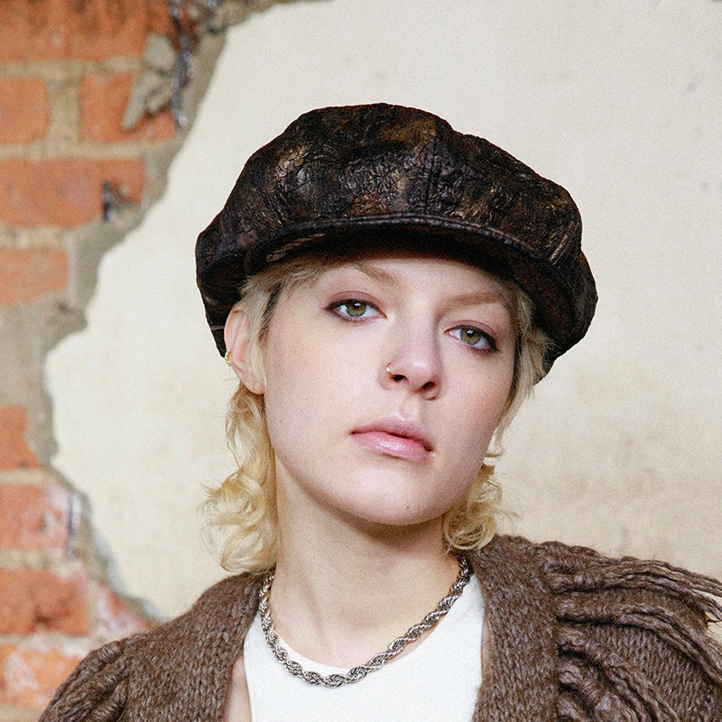 GENZERO bronze embossed newsboy beret – Genzero